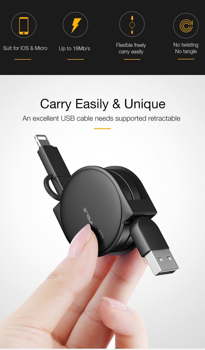 Ittechsavvy: Retractable Fast Charging Multi-Purpose USB
