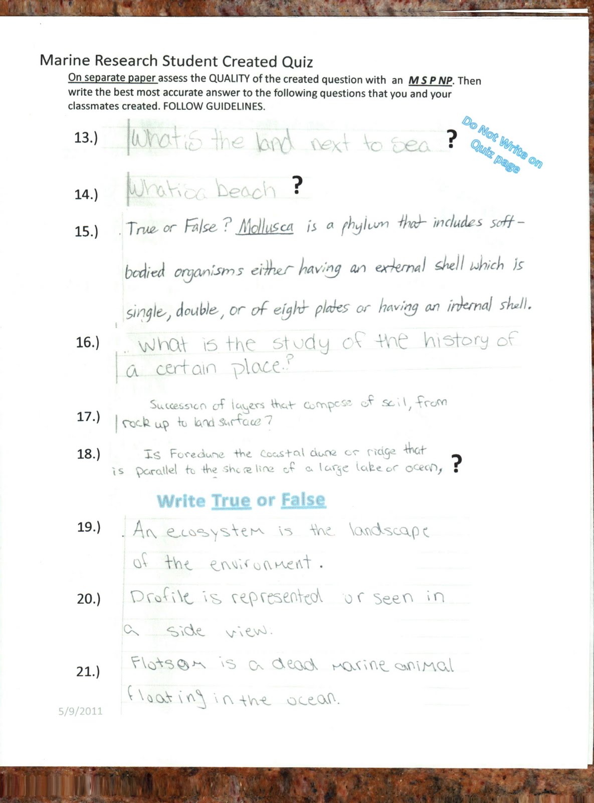 MR V BEACHTEACH: Student created SURPRISE POP Quiz PLUS!