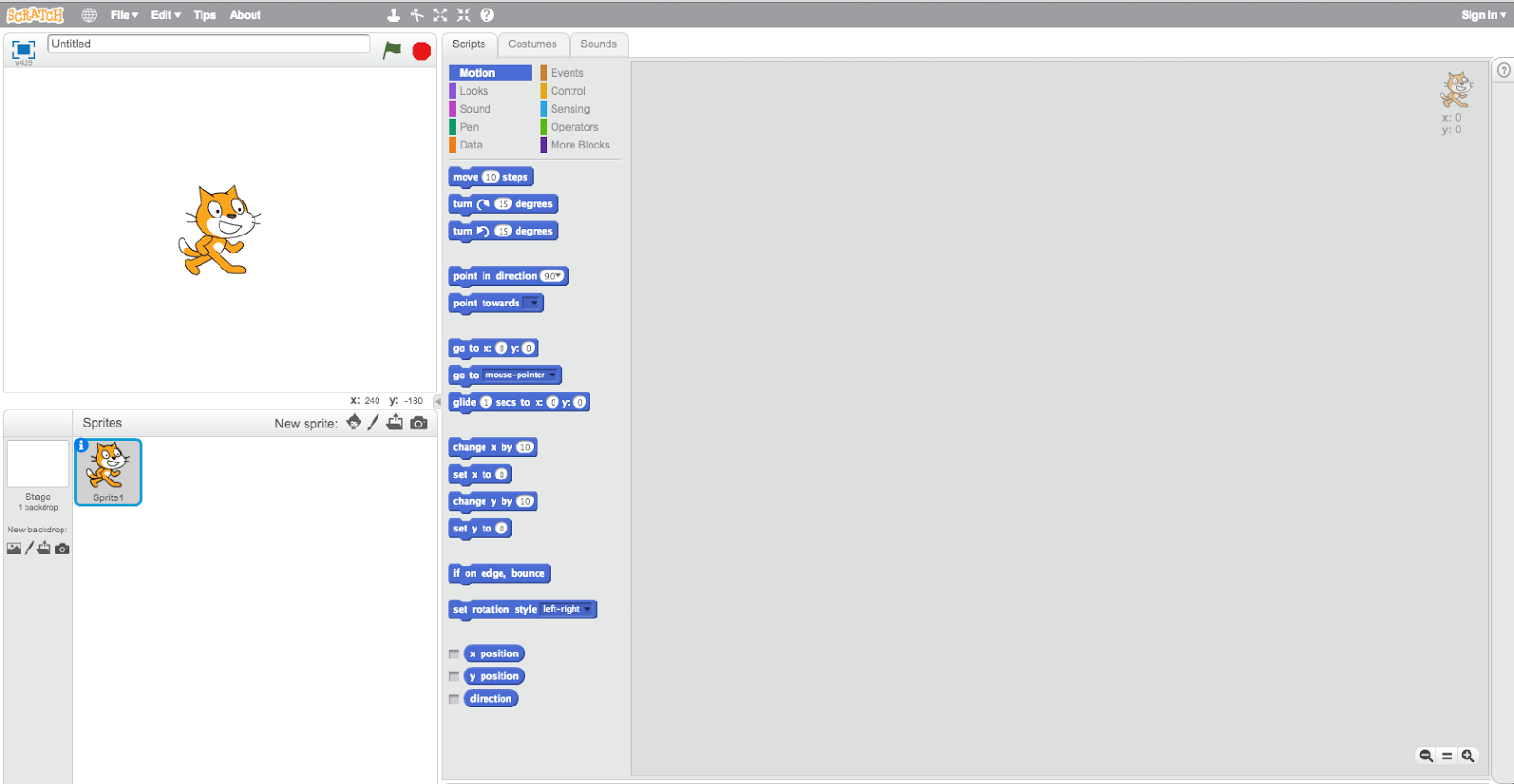 Scratch Environment ~ Scratch Tutorials