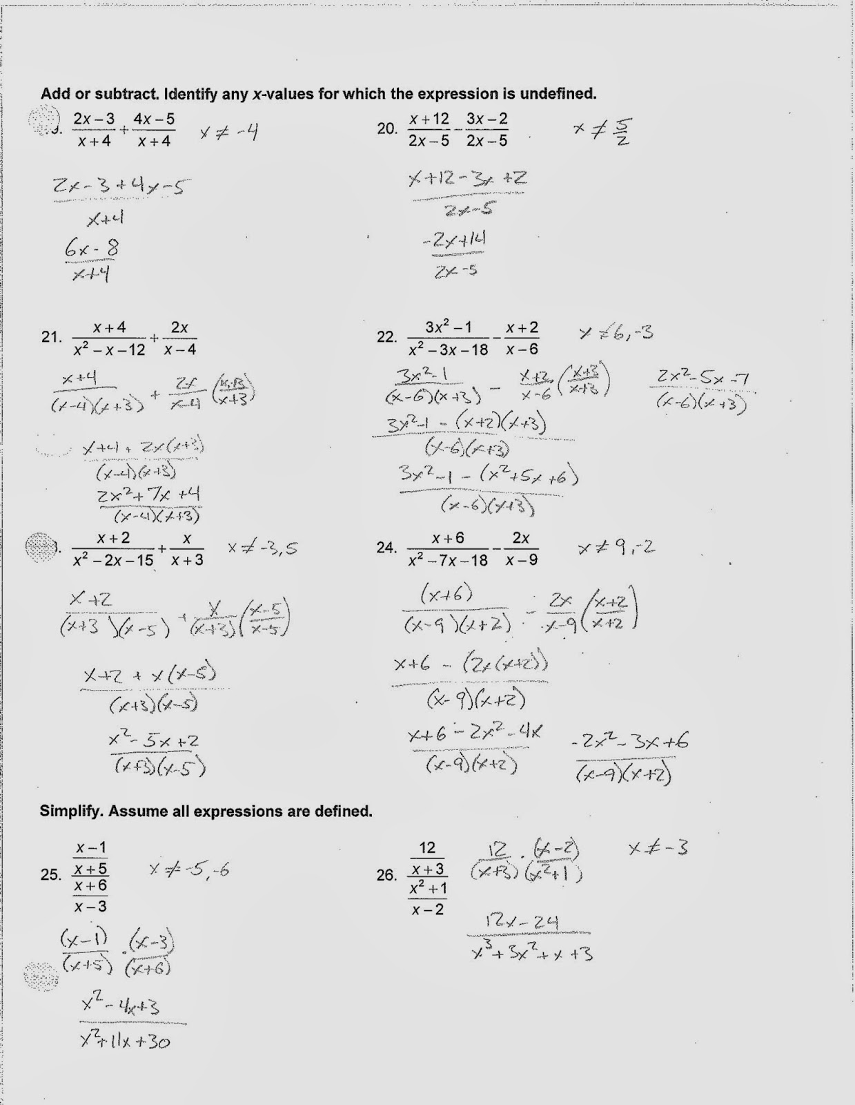 Mr. Doran's Algebra 2: Quiz Review for Friday