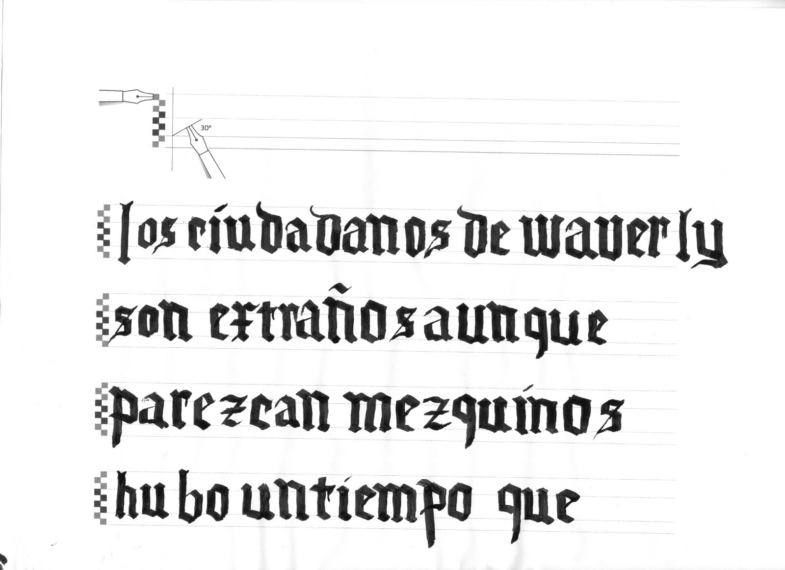 DISEÑO GRAFICO: Pangrama en caligrafía Gótica y Carolingia