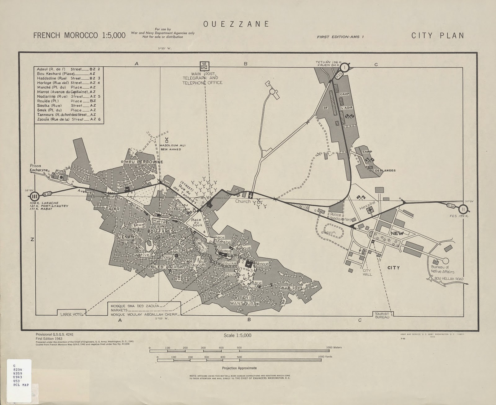 [خرائط طبغرافية] خريطة وزان (تصميم حضري) | مدون جغرافي