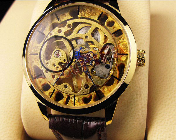 TY:Machine: Gold Hollow Mechanic Watch