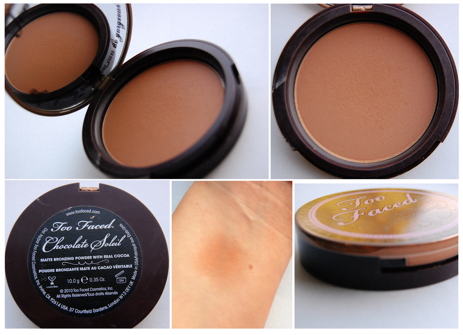 Too Faced Bronzing Powder in Chocolate Soleil – Incense and Peppermints