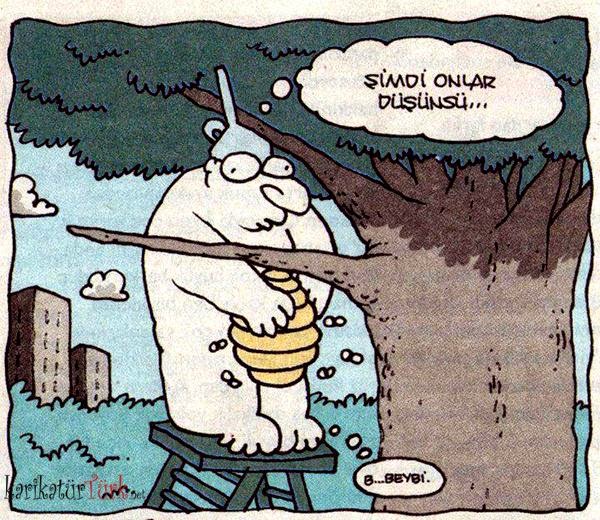 Komik Karikatürler: Hunili Şimdi Onlar Düşünsün Karikatürü