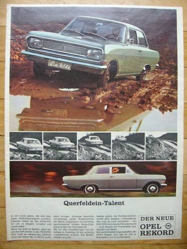 Opel Rekord A & B: ebay: Opel Rekord B, Werbung advert pubblicitta, 1966