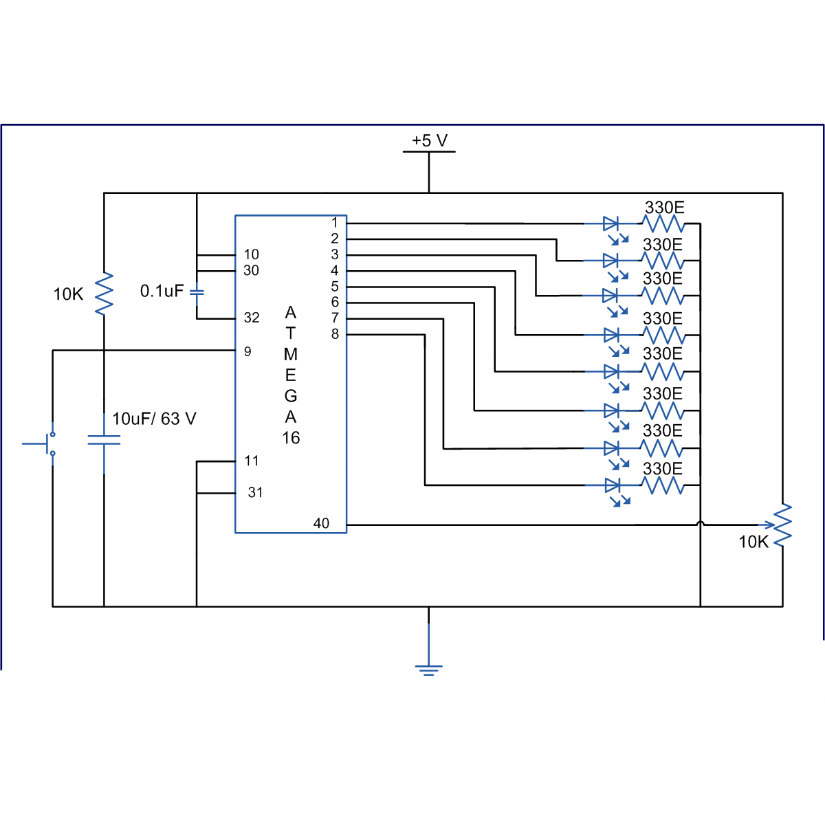 Proelx How To Use Inbuilt Adc Of Avr Microcontroller Atmega16