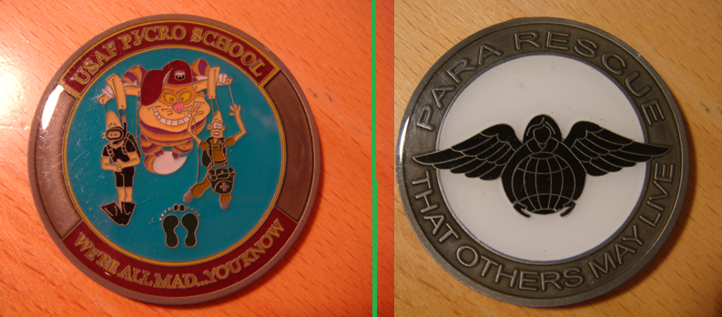 THE USAF RESCUE COLLECTION: USAF PJ/CRO School / Pararescue Challenge Coin