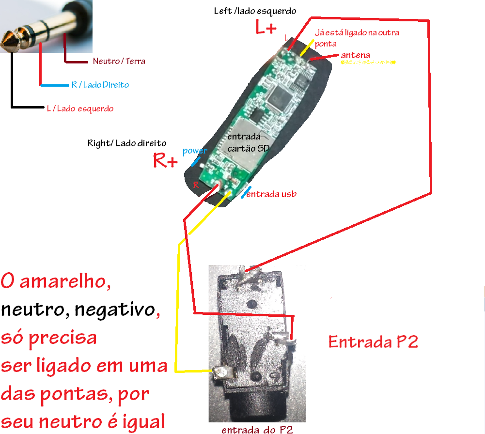 Como colocar entrada p2 ou transformar em bluetooth o fone de ouvido ...