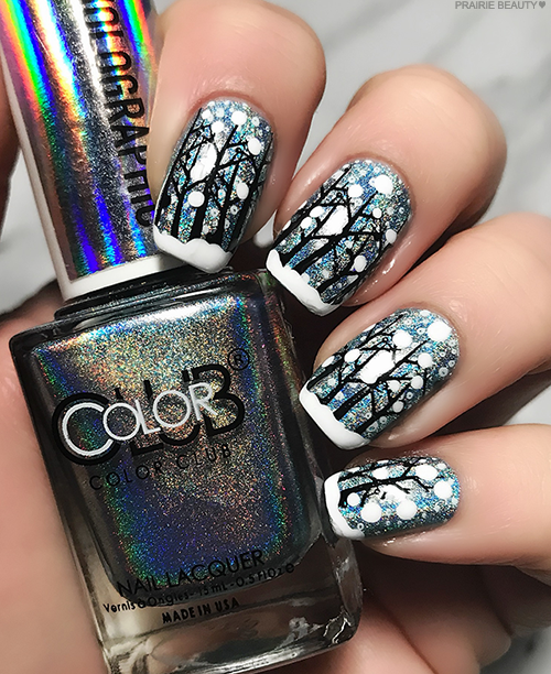 MANI MONDAY: Snowy Naked Tree Winter Nails - Prairie Beauty