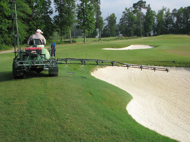 The Bear Trace at Harrison Bay Golf Course Maintenance: Spraying bunker ...