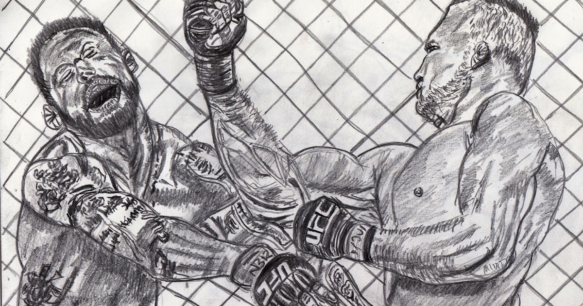 MMA Cartoon: Gaethje-Johnson pencil