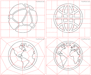 Four grid: Free printable Map grid line drawing worksheet/activity for kids