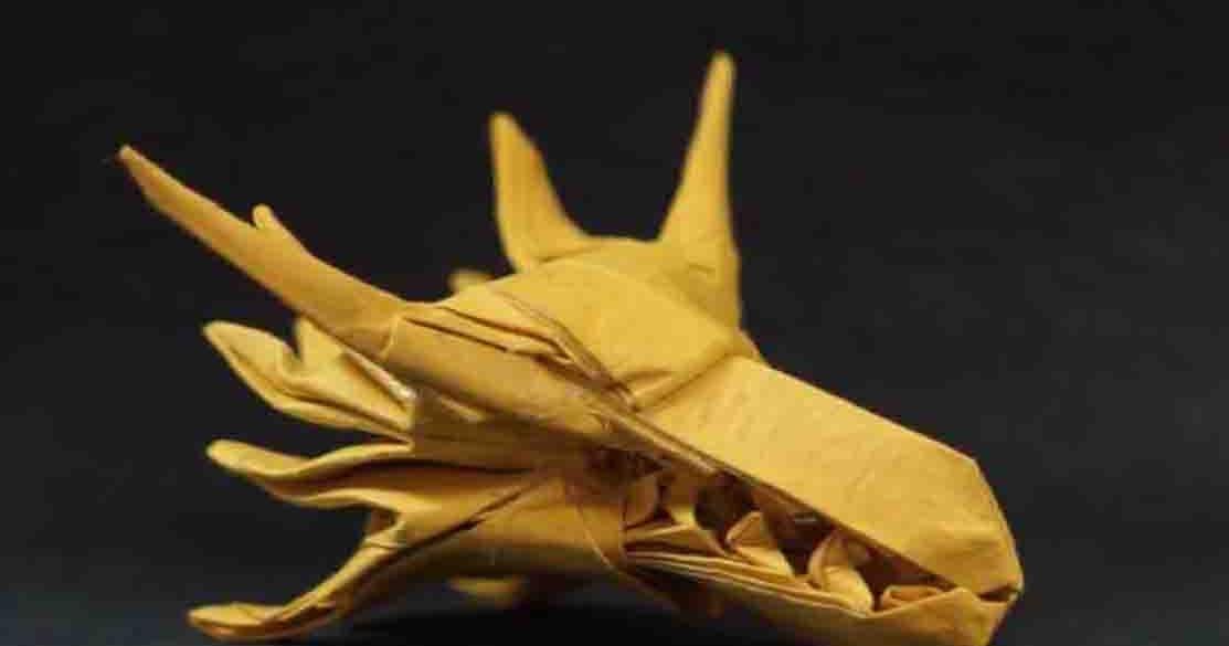 Origami CABEZA DE DRAGON - Death Dragon Head Tutorial (Henry Pham ...
