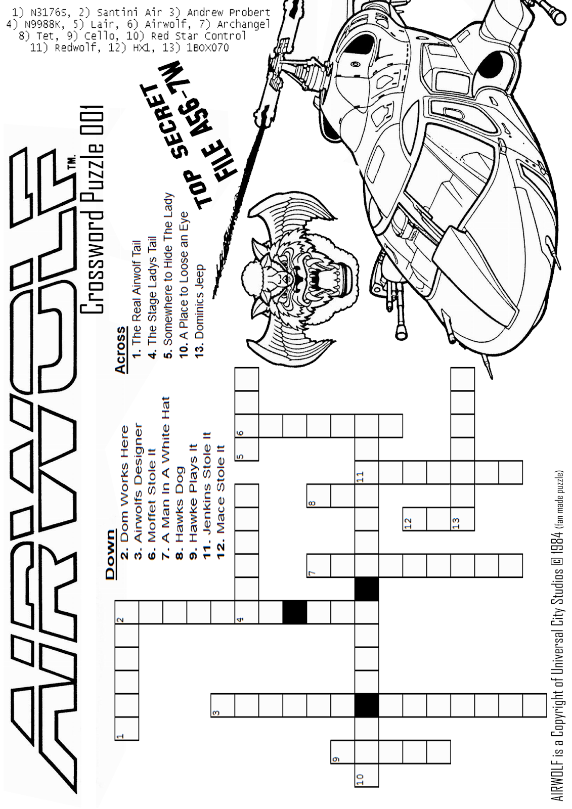 The Airwolf UPC Serial & Merchandise Database: Airwolf Colouring Book ...