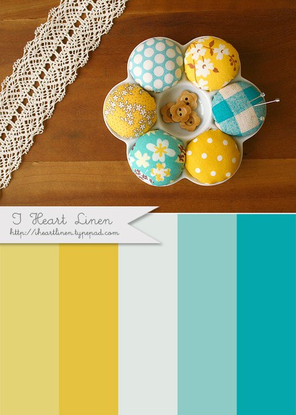 Turquoise yellow color palette