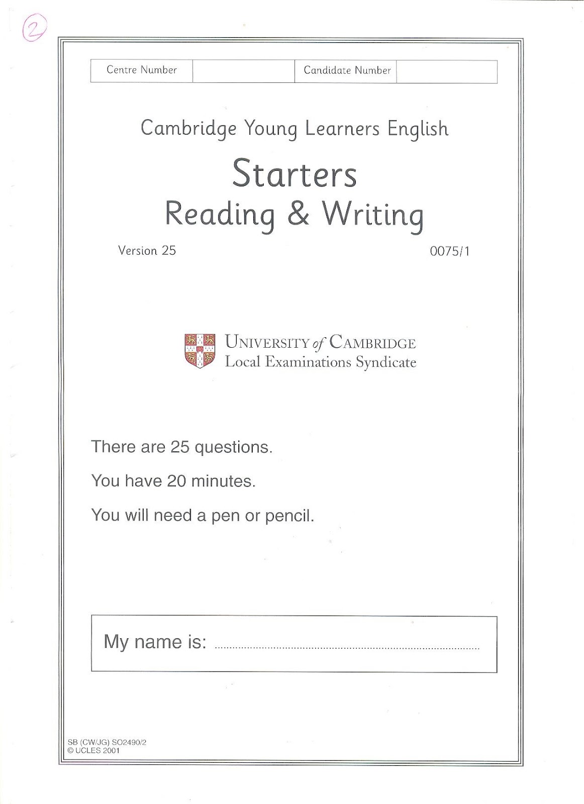 HI!: YLE Cambridge Young Learners English Test