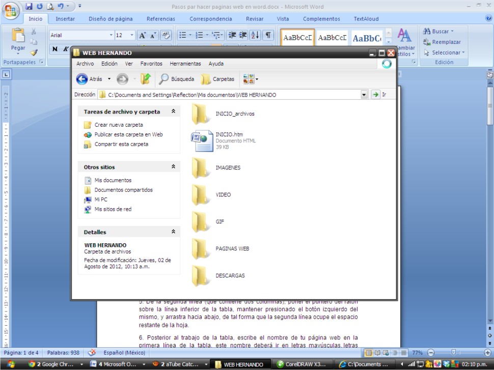 PAGINAS WEB EN WORD