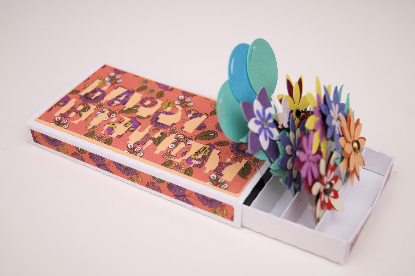 Zum Geburtstag von Frau K. - Pop Up Drawer Card