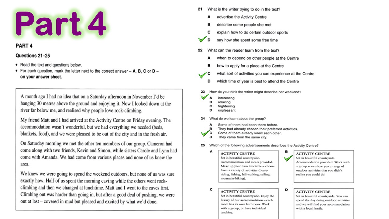 Comunicación Educativa UNID : PET Reading part 4
