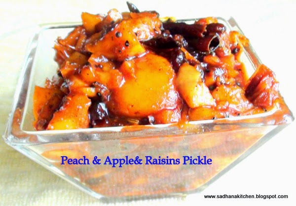 Madappalli - Temple's Kitchen: 408: Peach Apple and Raisin Pickle