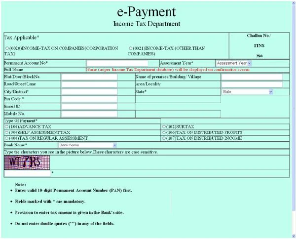 HOW TO DEPOSIT SELF ASSESSMENT TAX CHALLAN 280 ONLINE AY 2012-13 ...