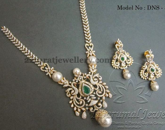 Opulent Diamond Set in Peacock Design - Jewellery Designs