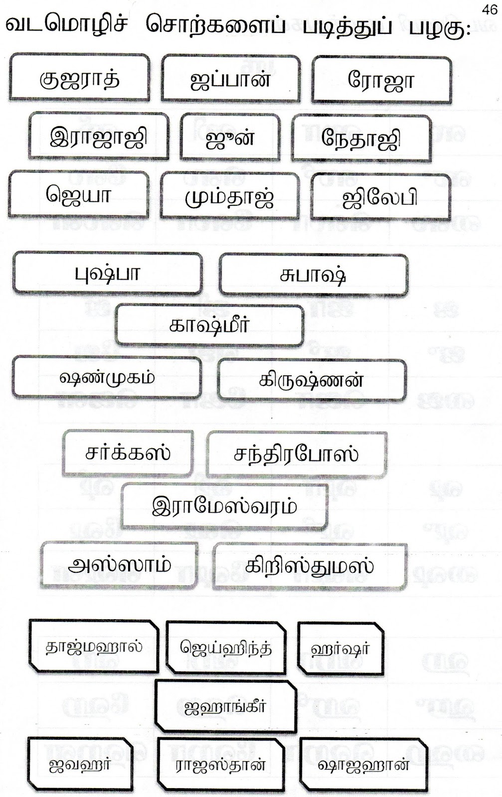 Tamil Words For Slow Learners tamil-words-for-slow-learners