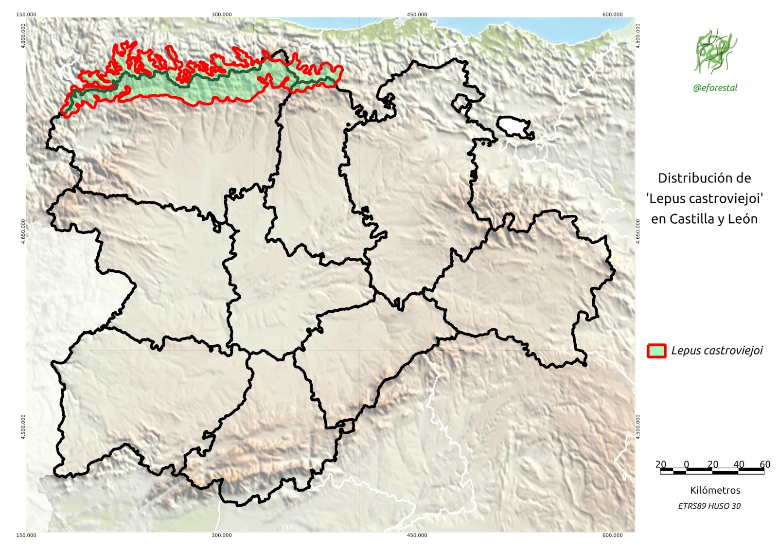 Educación Forestal: Distribución de 'Lepus castroviejoi'
