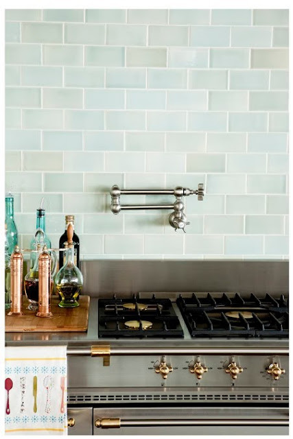 Shorely Chic: Blue Glass Subway Tile