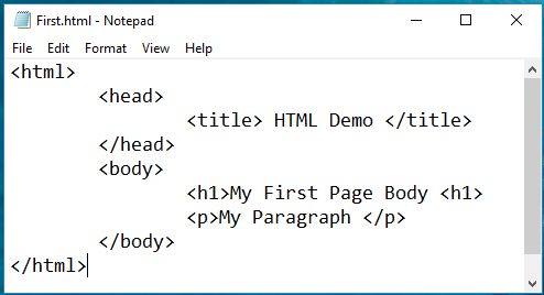 Create, Save and View the HTML page