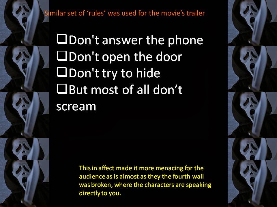 Sinister : The Rules in 'Scream'