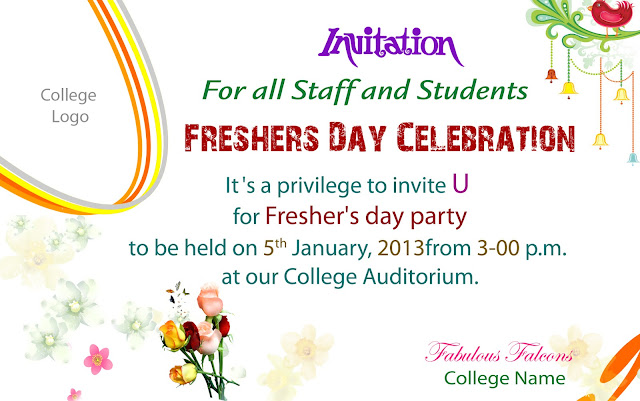 Fresher's Day Celebration Invitation