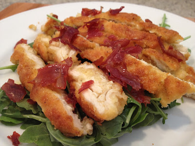 Seasonally Simple: Chicken Milanese with Arugula and Crispy Proscuitto