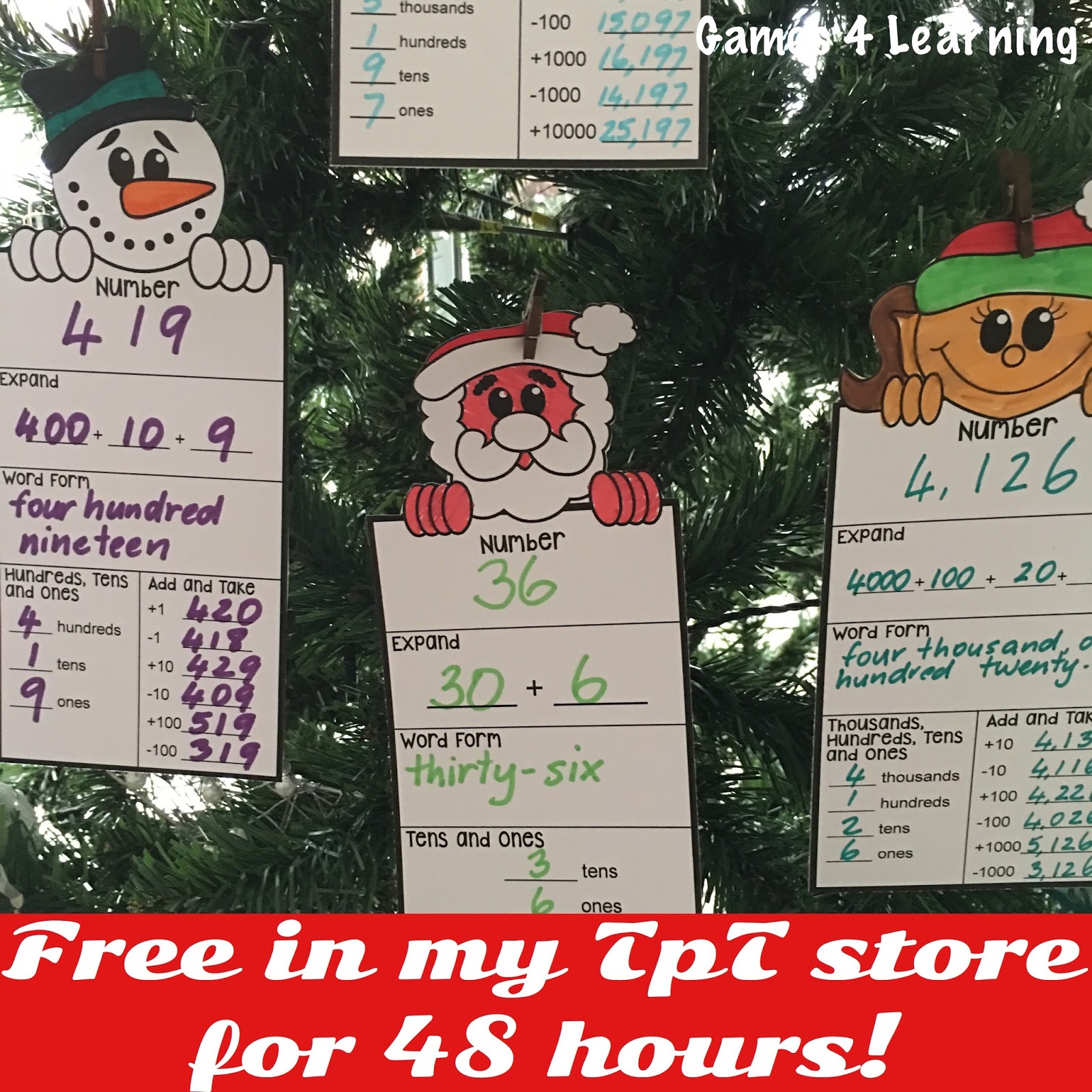 Fun Games 4 Learning: Christmas Math Fun FREEBIE - Limited Time