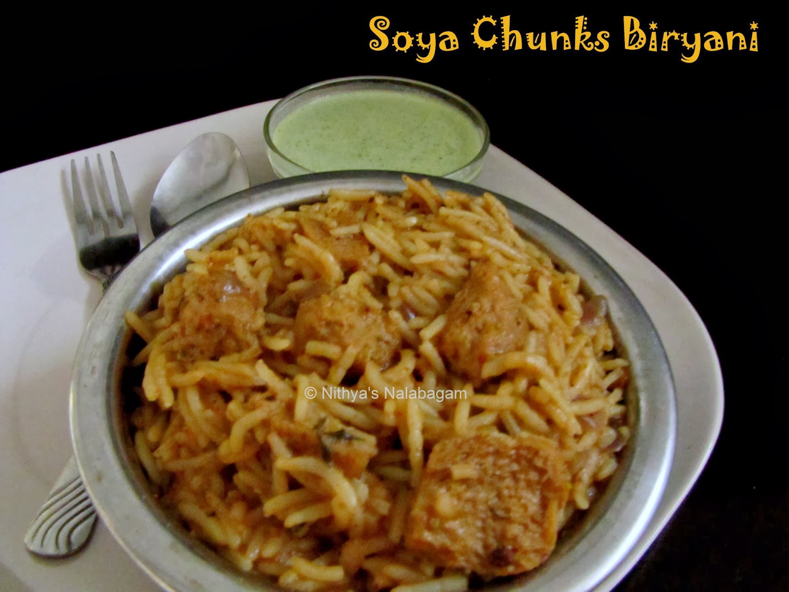 Soya chunks Biryani | step wise pictures |Nithya's Nalabagam
