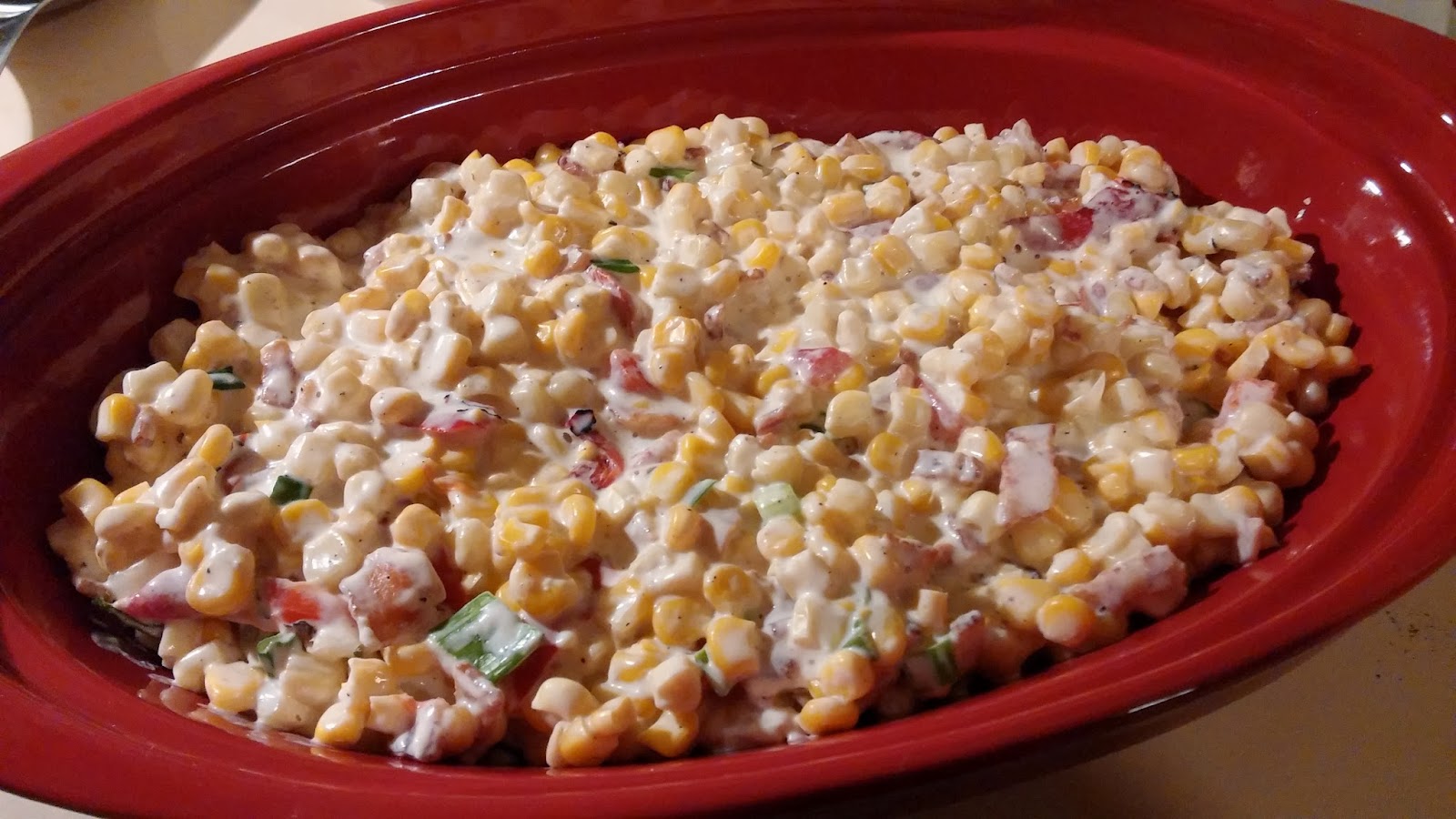 My Outside Voice: Recipe of the Week - Creamed Corn with Roasted Red ...