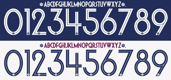 Numeros letras de camiseta de Francia 2018 2019 fonts futbol