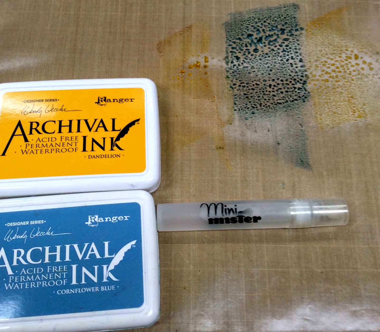 Studio 490: archival ink brayered backgrounds...