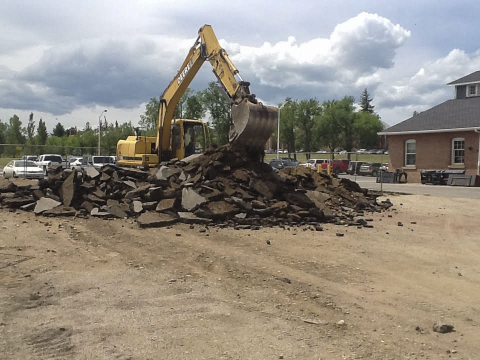 Backhoe Digging A Foundation
