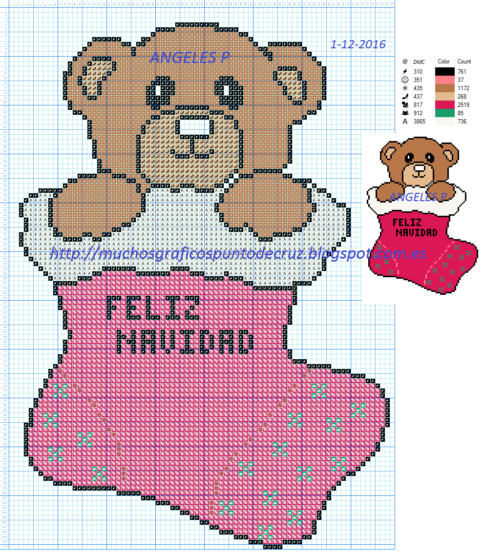 GRAFICOS PUNTO DE CRUZ GRATIS : NAVIDAD Y HUEVOS DE PASCUA(36)