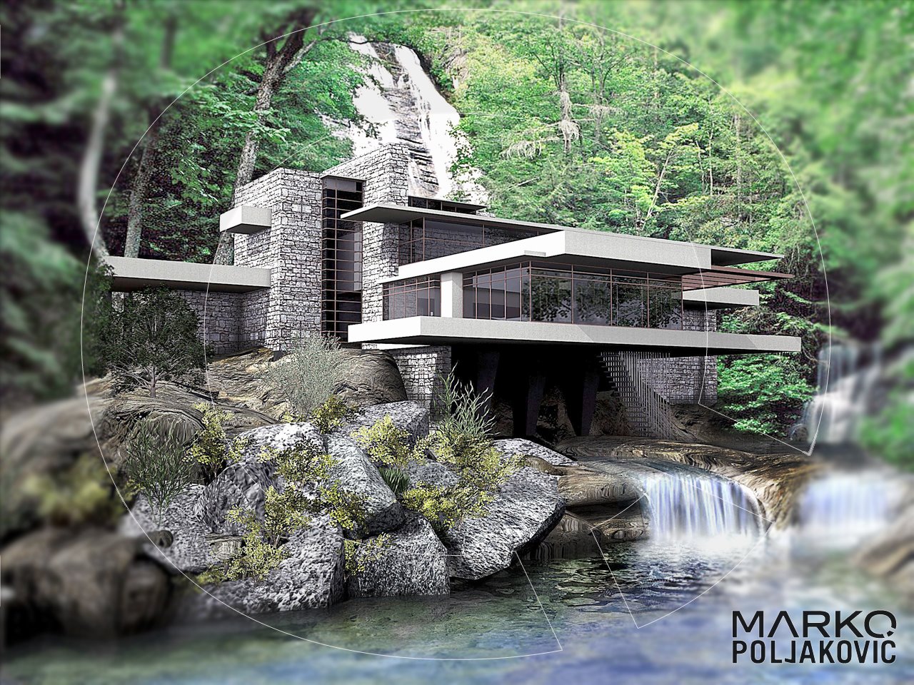 SKETCHUP TEXTURE: FALLING WATER HOUSE CHALLENGE TOP 15