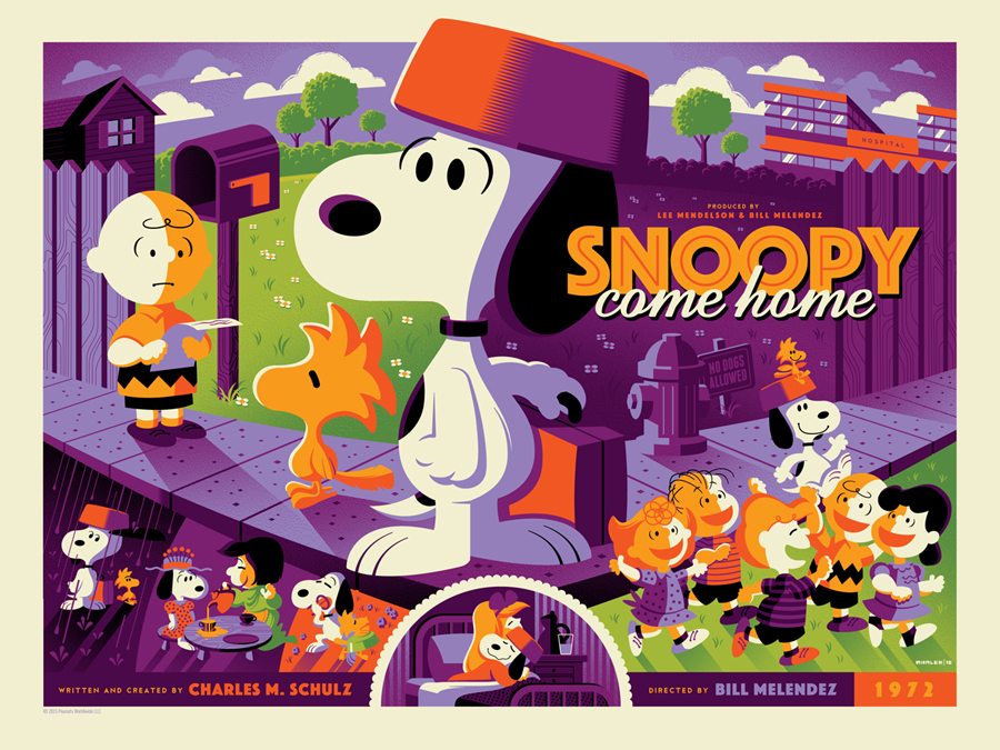 INSIDE THE ROCK POSTER FRAME BLOG: Tom Whalen Snoopy Come Home Poster ...
