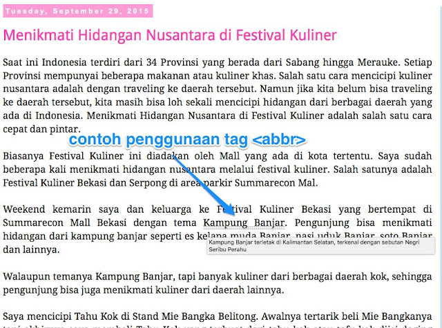 Cara Menggunakan Tag ABBR