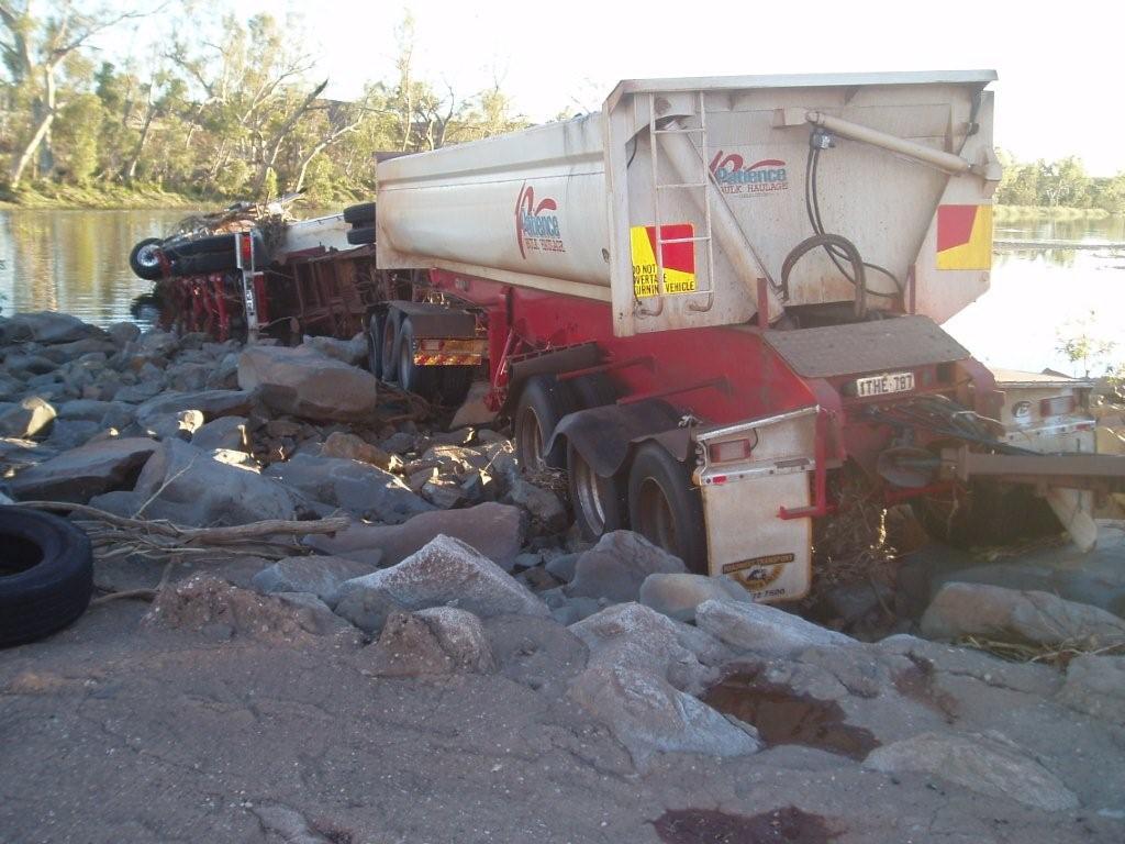 Industry Mayhem: Trucks into Nullagine River