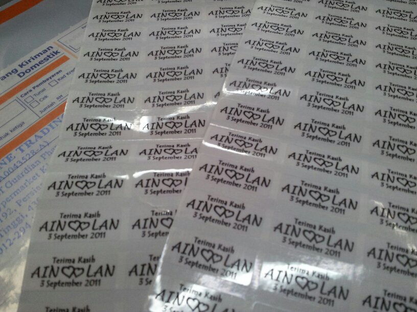 Sticker Nama: Sticker Untuk Majlis Perkahwinan/Pertunangan