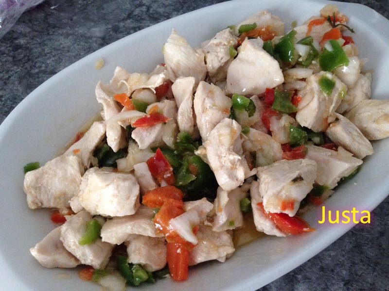 Recetario de Justa: POLLO FRIO EN VINAGRETA DE LIMA