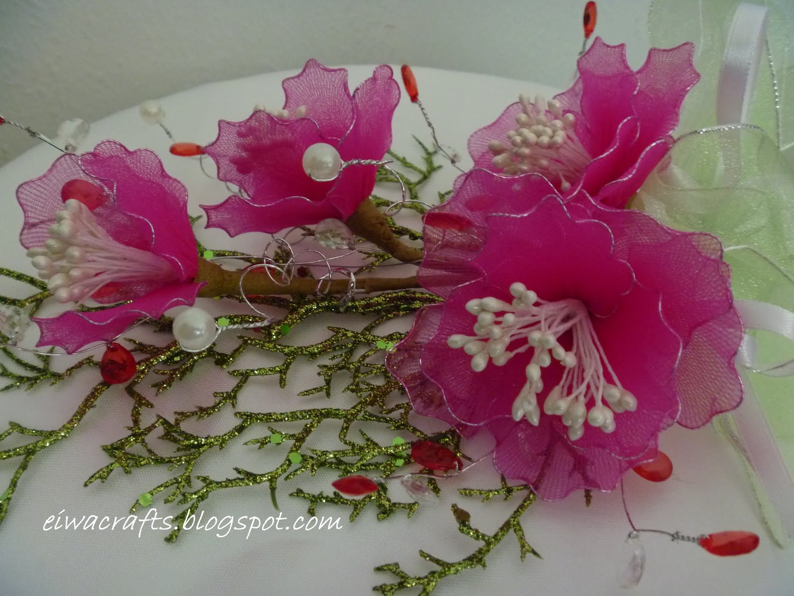 eiwacrafts...: Bunga Dulang Stokin Pink Purple