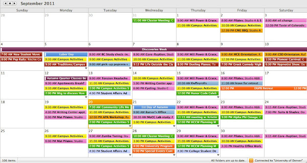Doza in Denver: Color-coded calendars make a comeback