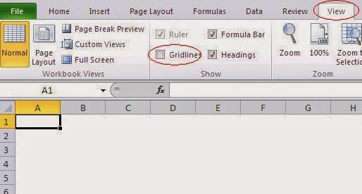 Cara Menampilkan dan Menyembunyikan Gridlines Microsoft Excel | Katabah Komarudin Tasdik